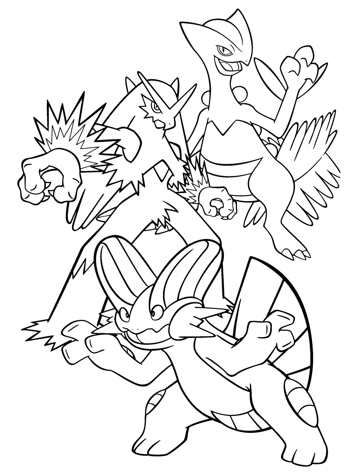 Pokemon Mega Swampert Coloring Page Coloring Pages