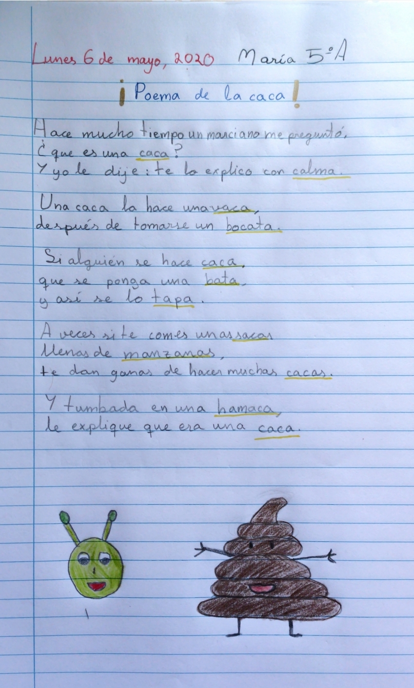 EMOESCRIBO CEIP EL TABLERO: POEMA A LA CACA: RETO 11 DE EMOESCRIBO
