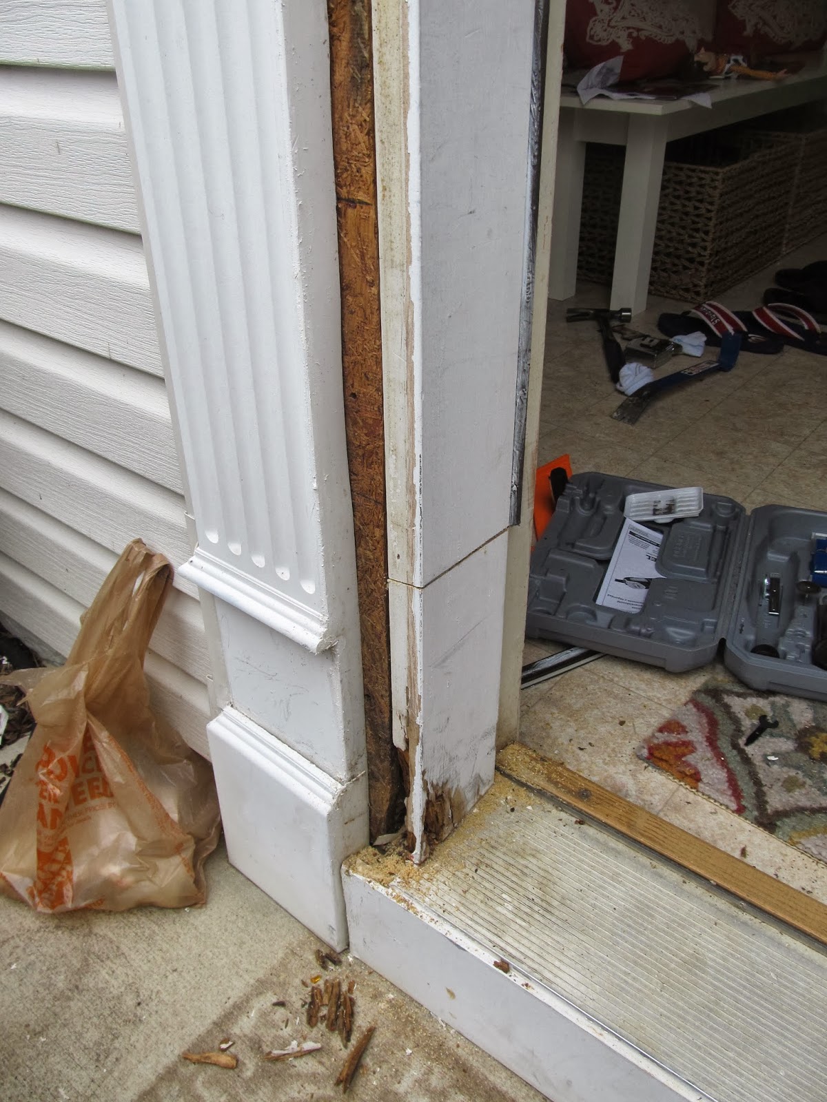 Half Finished House: Front Door Frame - Whew! Almost done!