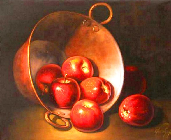 Historia y evolución de la pintura artística : Bodegón: Frutas pintura óleo