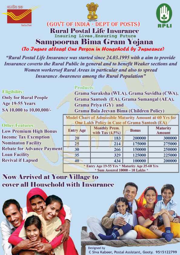 Rural Postal Life Insurance ( RPLI) - Sampoorna Bima Gram Yojana ...