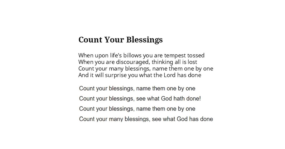 Count Your Blessings 🙏 ️