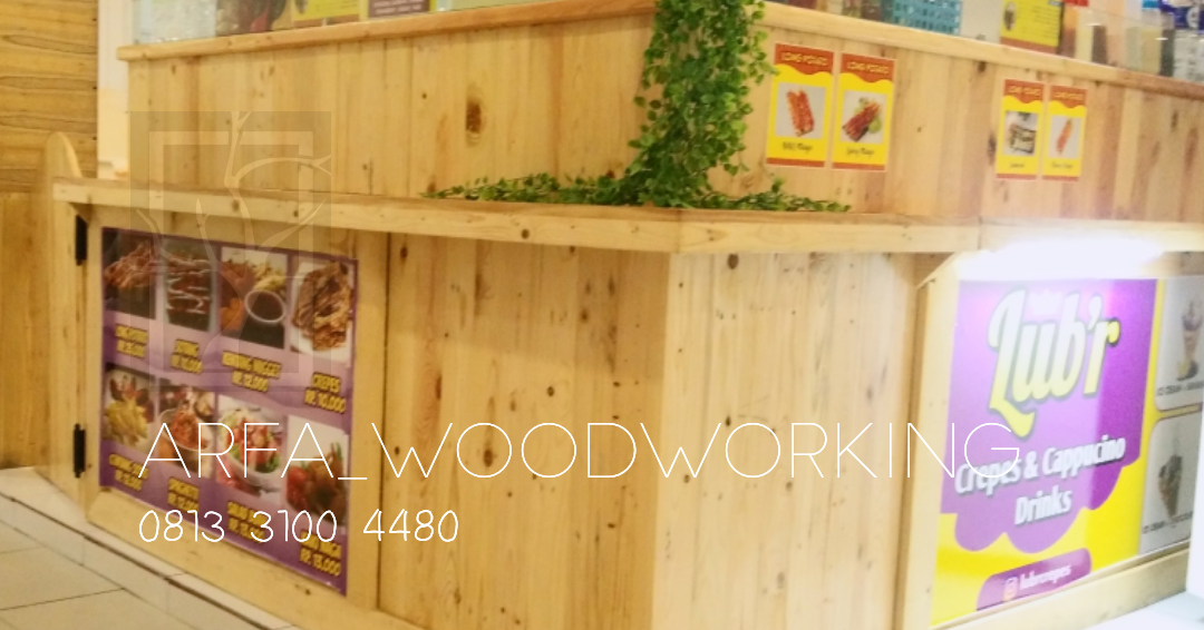 Rombong Kayu Gerobak Booth Meja Kursi Custom