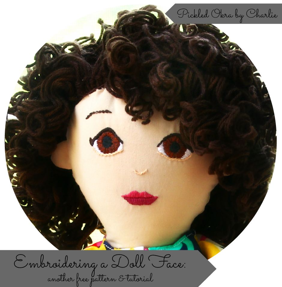 Embroidering a Doll's Face: another free pattern & tutorial