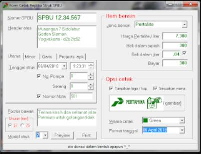 Download Aplikasi beserta Font Struk SPBU Pertamina