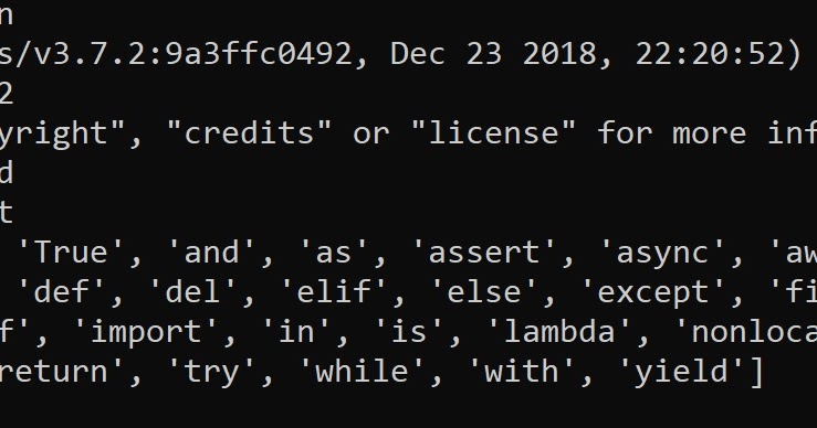 Python For All: Reserved word or Keyword