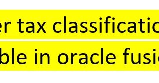 Oracle Application's Blog: Supplier tax classification code table in oracle fusion