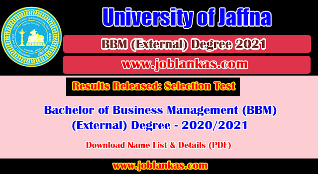 Selected Test Results of Bachelor of Business Management (BBM) External ...