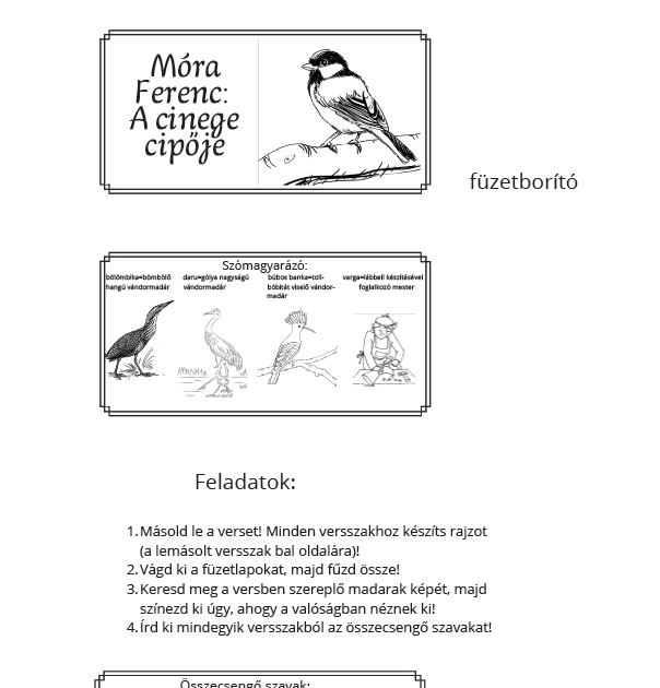 TANÍTÓI KINCSESLÁDÁM: Móra Ferenc: A cinege cipője
