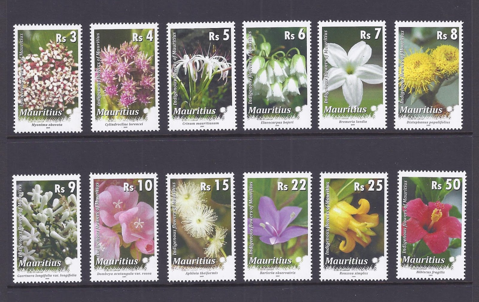 Mauritian Philatelic Blog: Indigenous Flowers of Mauritius Definitive Issue