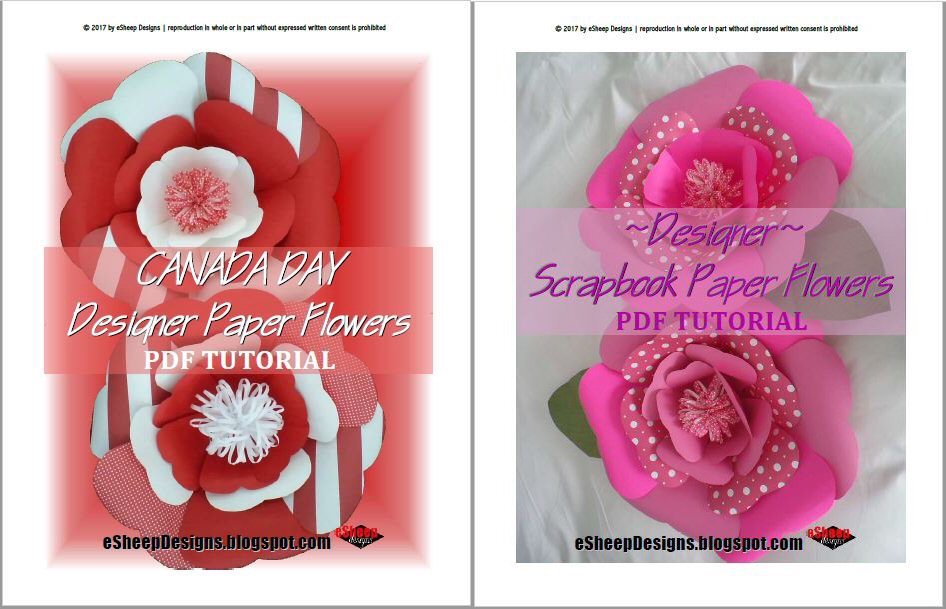 eSheep Designs: Free PDF Tutorial: Designer Paper Flowers