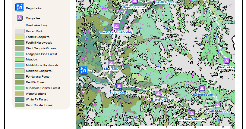 Ryan Ward : Designing Maps: My first map - Rae Lakes Camping Map
