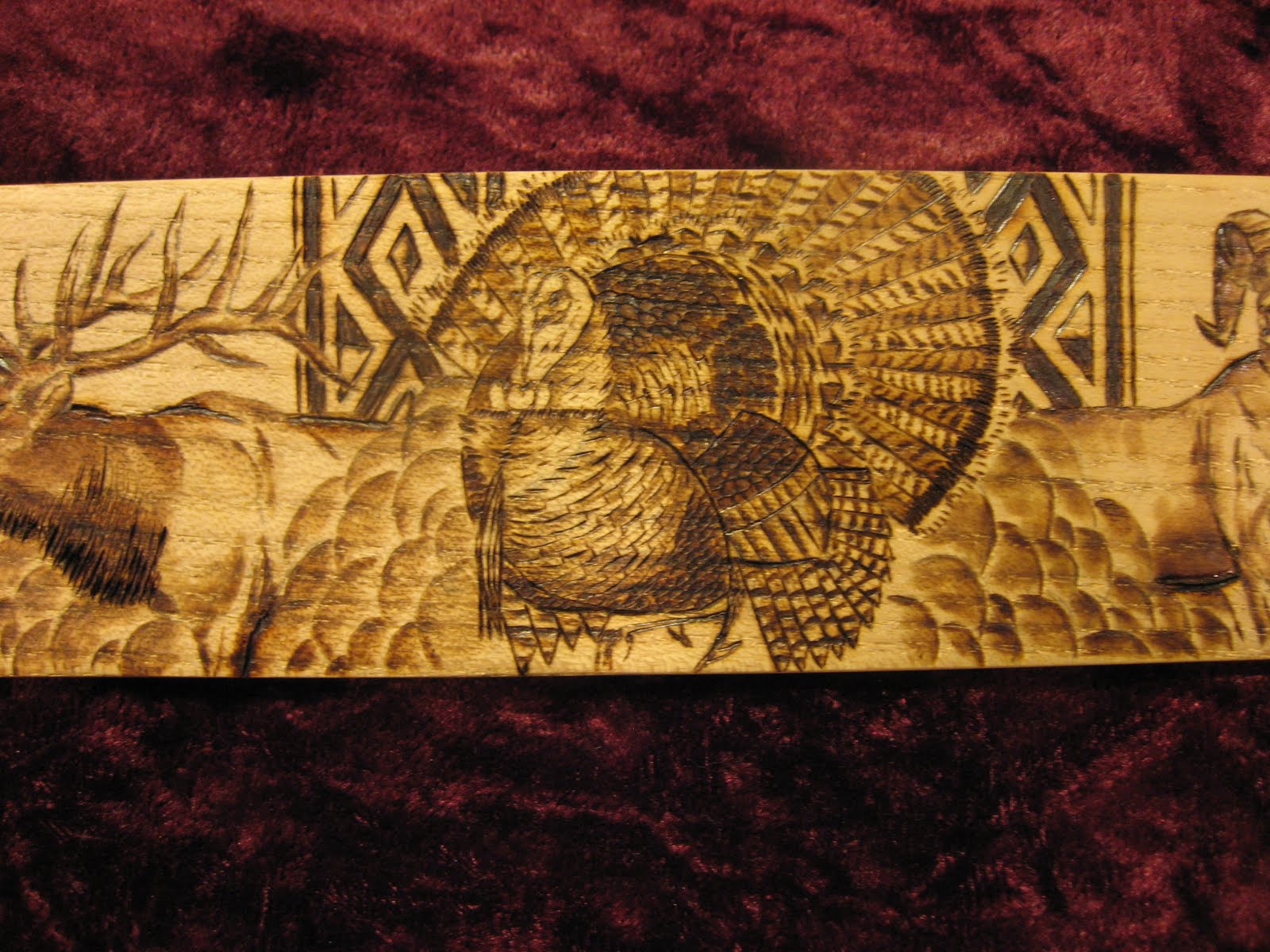 Shine Box Turkey Call: Turkey Box Call Lid Western Trio with Apache Art.