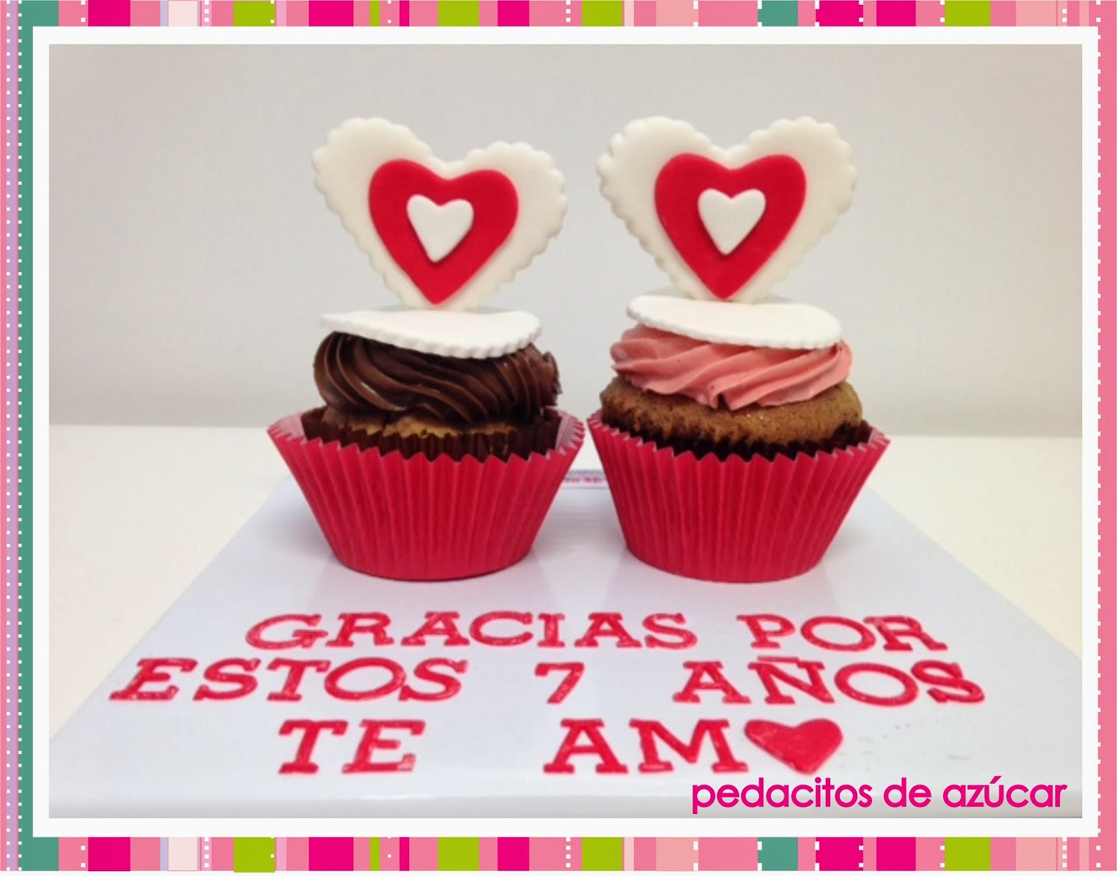 Pedacitos de Azúcar: CUPCAKES CORAZONES ANIVERSARIO.