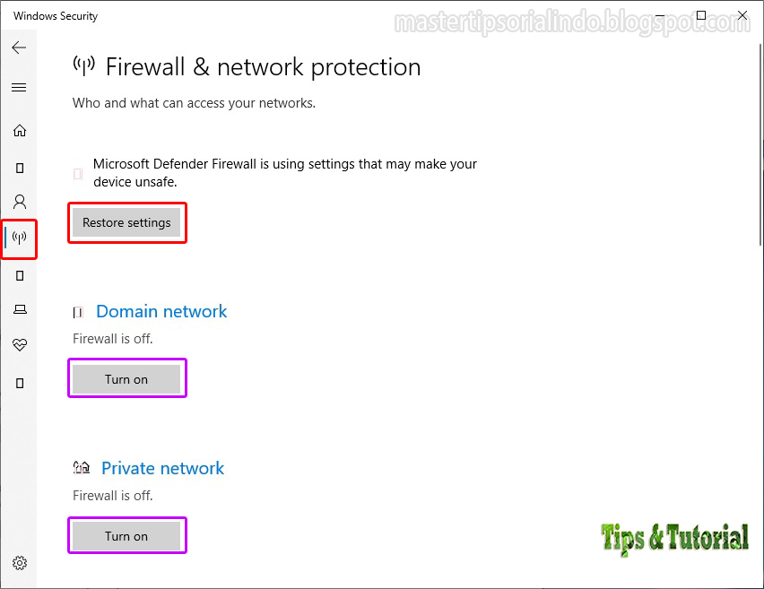 Cara Menonaktifkan atau Mengaktifkan Windows Defender Firewall di ...