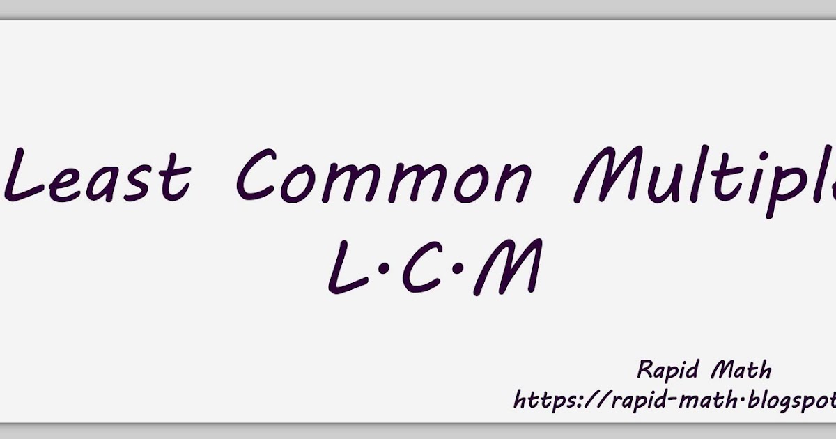 Least Common Multiple least-common-multiple