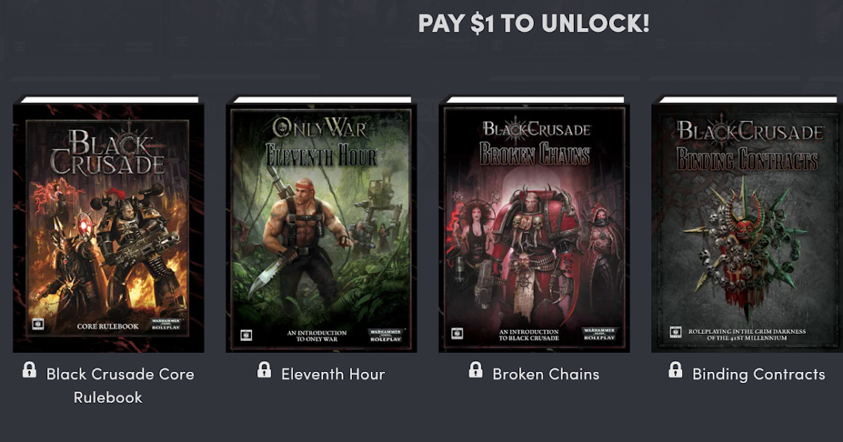 Tenkar's Tavern: Humble Bundle RPG Book Bundle: Warhammer 40K: Black Crusade & Only War by Cubicle 7