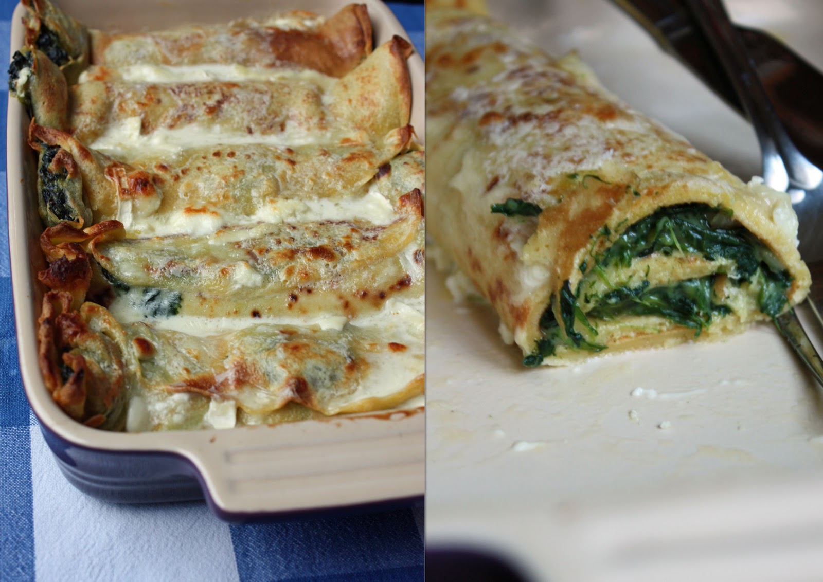 Giuggiola is cooking: Crepes con relleno de espinacas y bechamel.