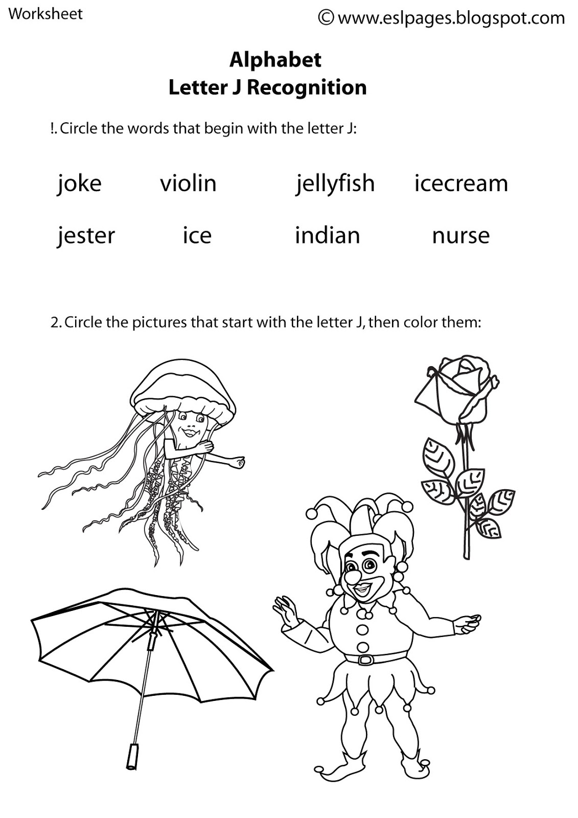 Esl Pages: Alphabet worksheets