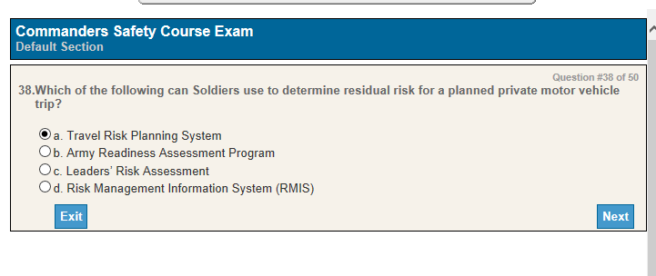 SSD 2 : Commanders Safety Course Answers (2G-F94v3.1)