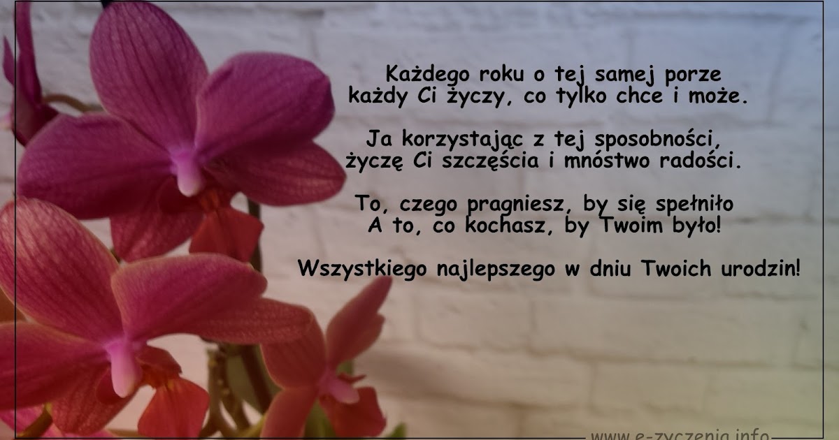 ŻYCZENIA URODZINOWE KLASYCZNE ŻYCZENIA URODZINOWE KLASYCZNE
