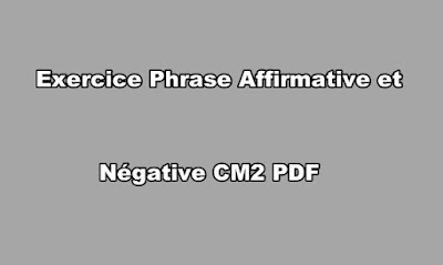 les phrases affirmatives et négatives