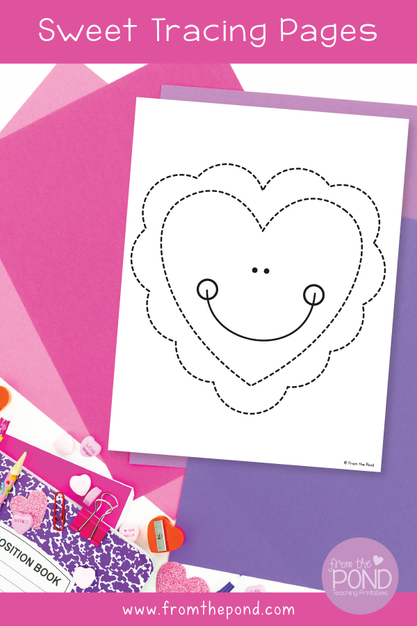 Valentines Tracing Worksheets | From the Pond