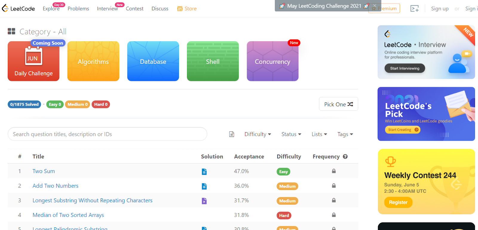 Chia sẻ tài khoản LeetCode premium