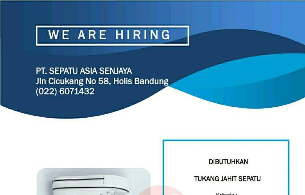 Lowongan Kerja PT. Sepatu Asia Senjaya Bandung September 2021 - Info ...