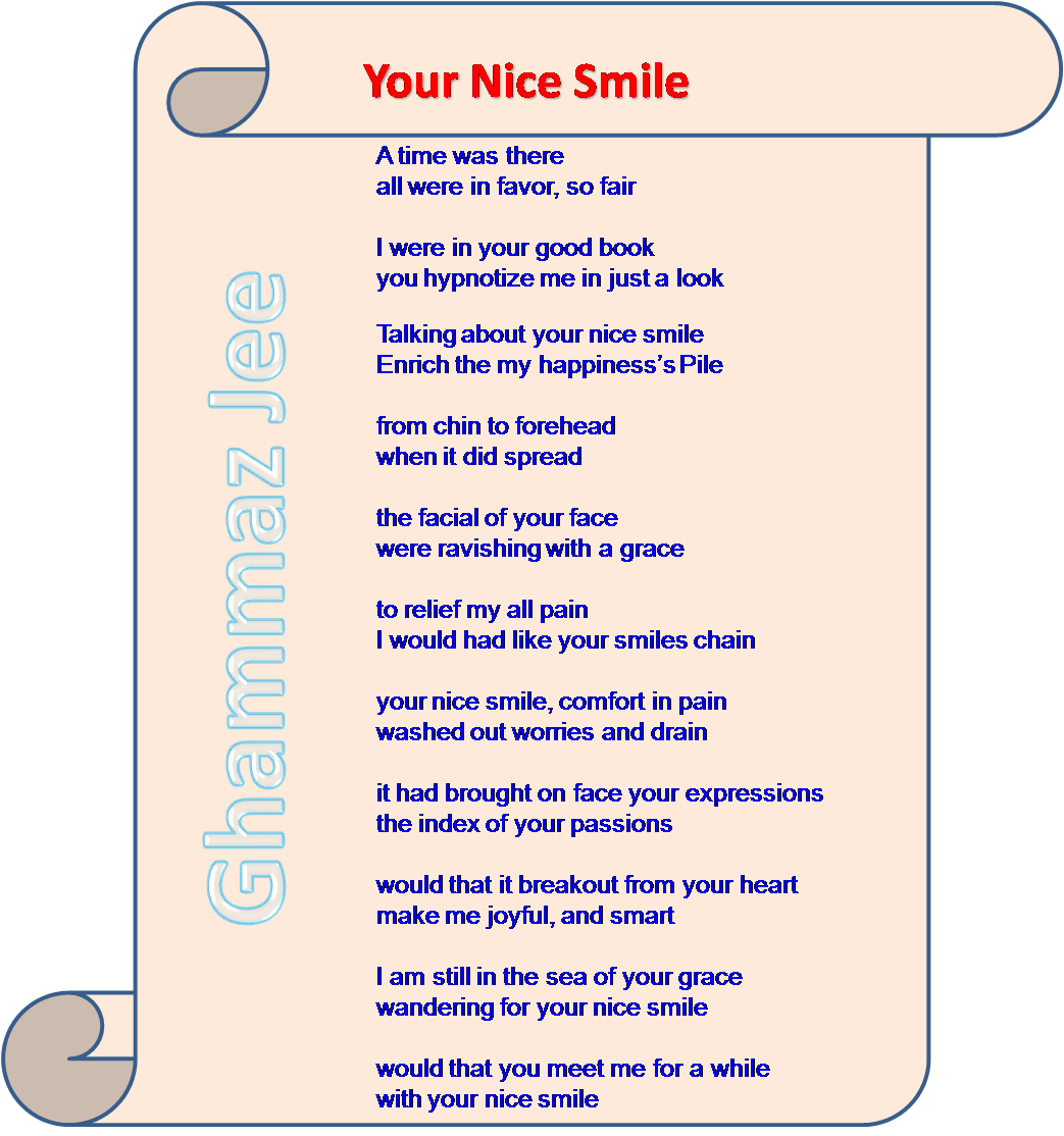 Beautylove and Poetry: Your Nice Smile (Poem)
