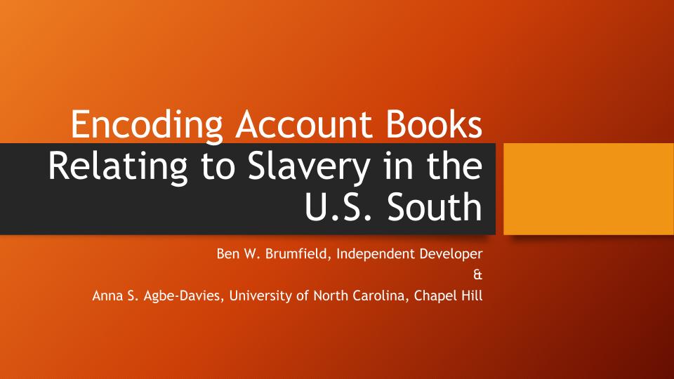 Collaborative Manuscript Transcription: Encoding Account Books Relating ...