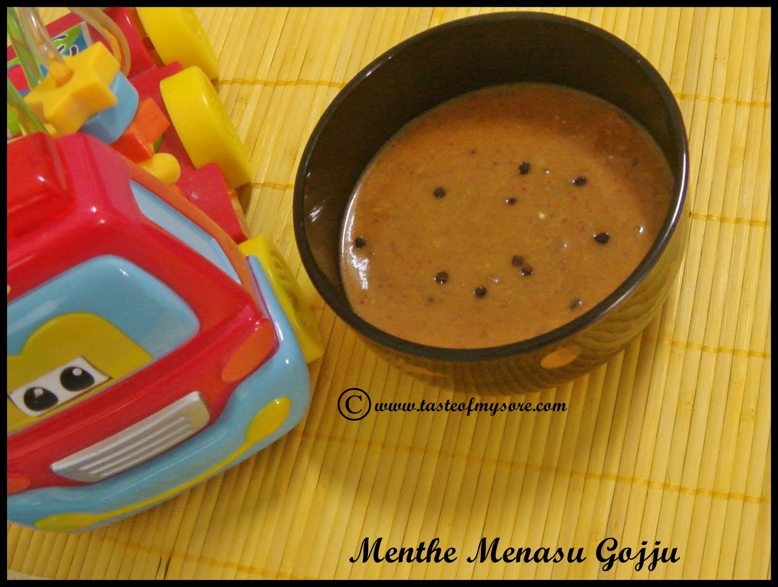 Taste of Mysore: Menthe Menasu Gojju/ Fenugreek seeds & Pepper Curry