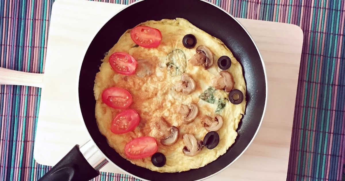 OMELETTE DE ESPINACAS Y CHAMPIÑONES.