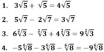 Operaciones con radicales (Suma, resta)