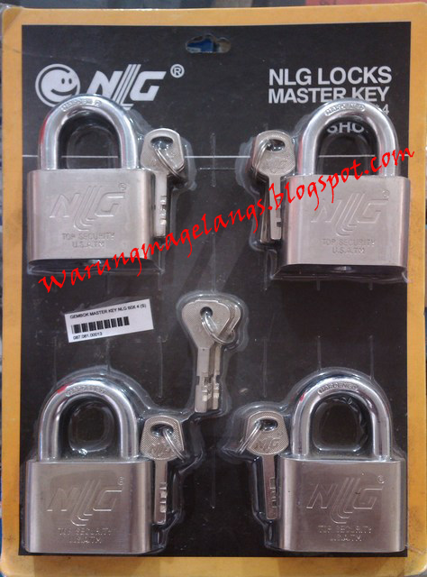 Warung Magelangs: GEMBOK MERK NLG DENGAN MASTER KEY (ISI 4 ATAU 5)