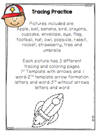 Trace Practice (3 different templates) "No Prep" ~ Preschool Printables