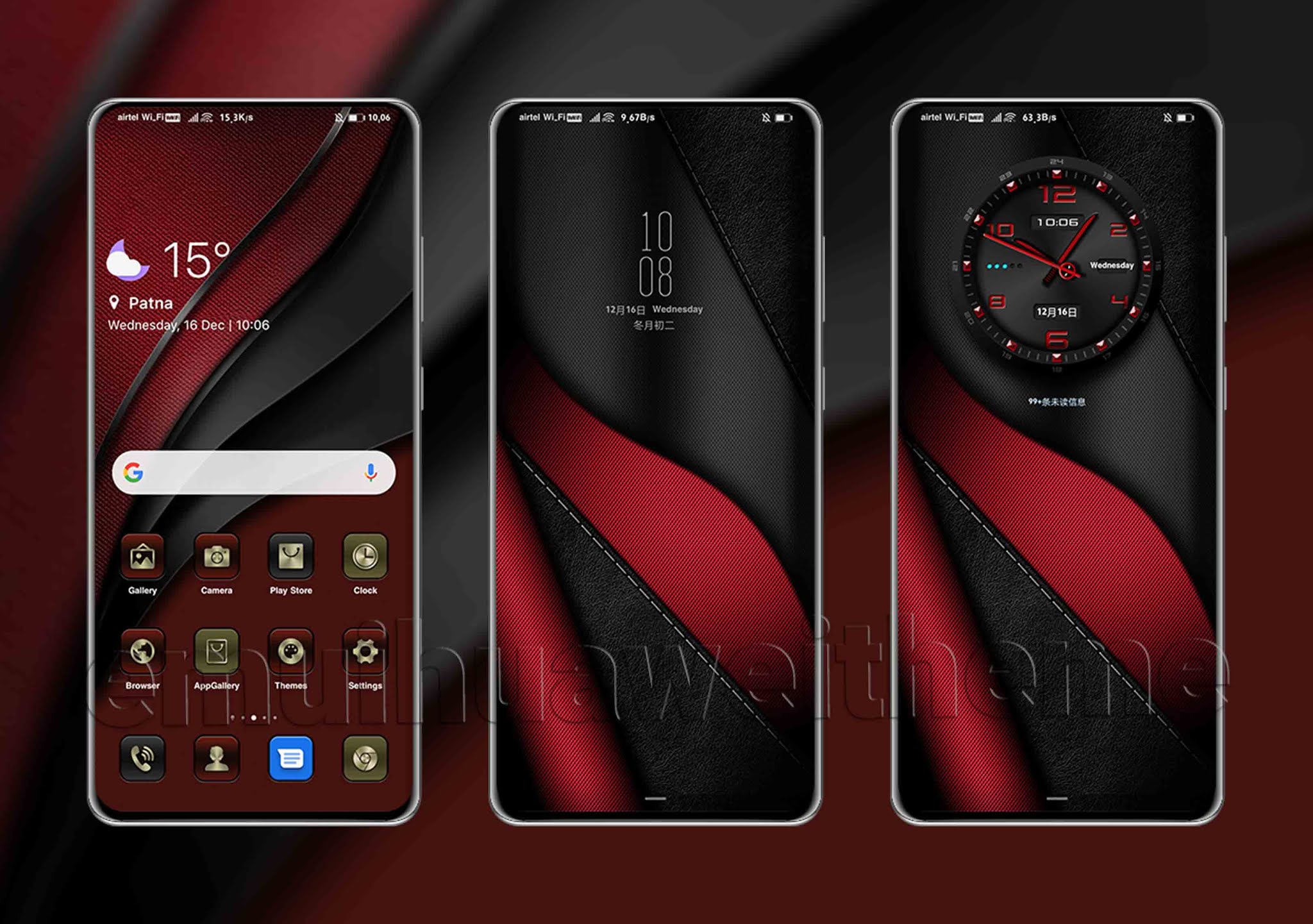 Red Black Emui Theme With Premium Dark Layout Theme Emui 10 Theme