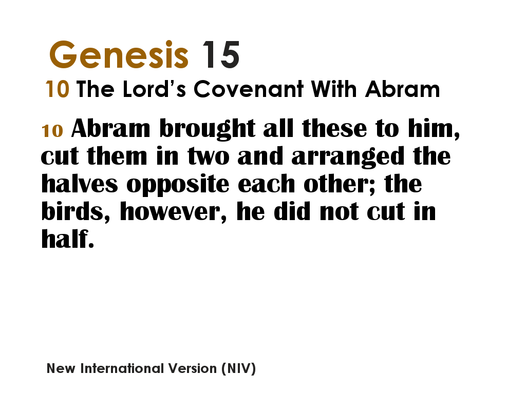 Genesis 15:10 The Lord’s Covenant With Abram