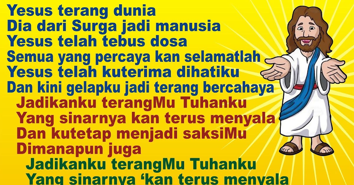 Lirik Lagu Pujian Rohani Kristen Sekolah Minggu Gereja Tuhan Yesus: Yesus Terang Dunia
