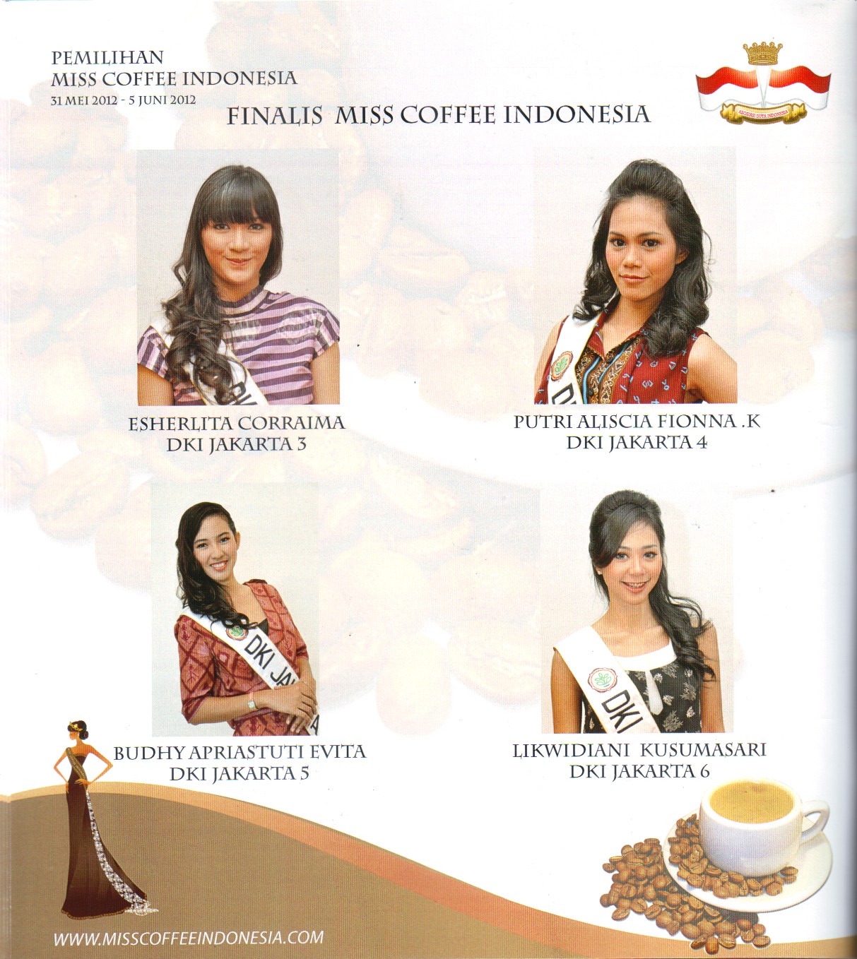 Finalis MISS COFFEE INDONESIA 2012 - Indonesian Pageants Portal