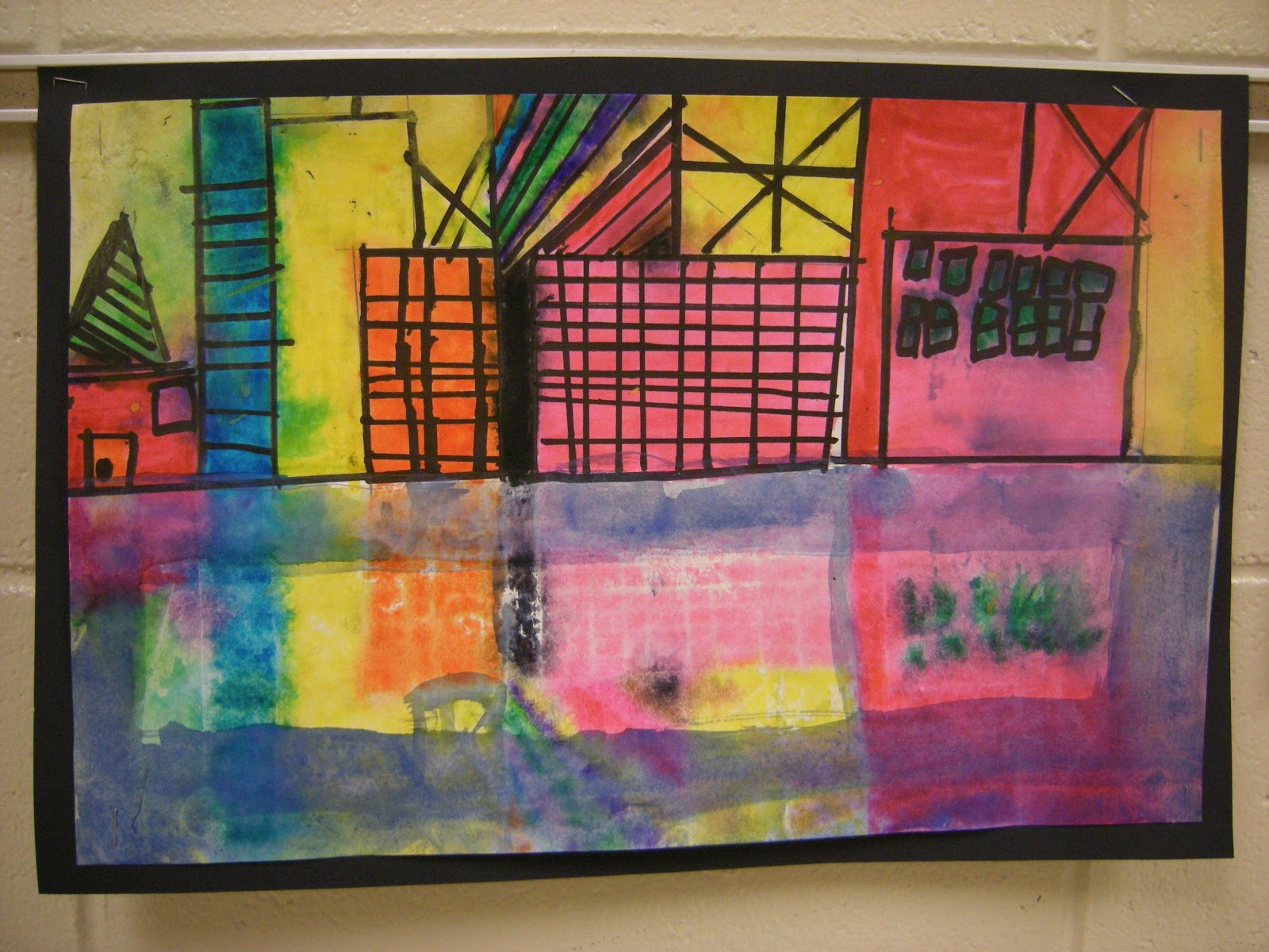 WHAT'S HAPPENING IN THE ART ROOM??: 2nd Grade Cityscape Reflections