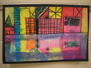 WHAT'S HAPPENING IN THE ART ROOM??: 2nd Grade Cityscape Reflections