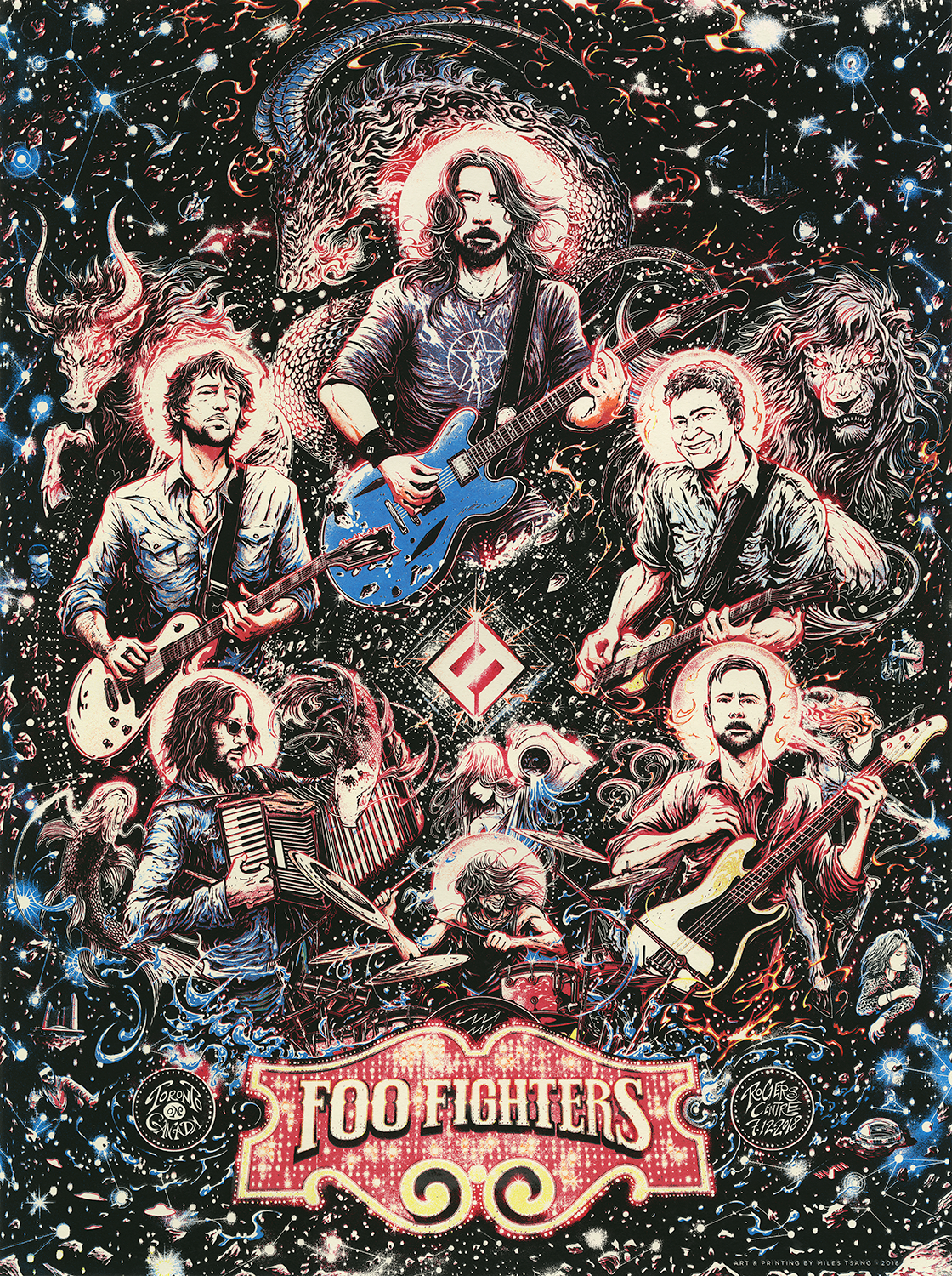 INSIDE THE ROCK POSTER FRAME BLOG: Miles Tsang Foo Fighters Toronto ...