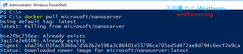 安裝 Docker 容器環境 Windows Server 2016 ~ 不自量力 の Weithenn