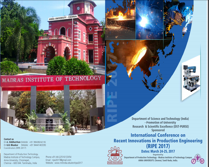 RIPE2017 - International Conference - MIT Campus, Anna University ...