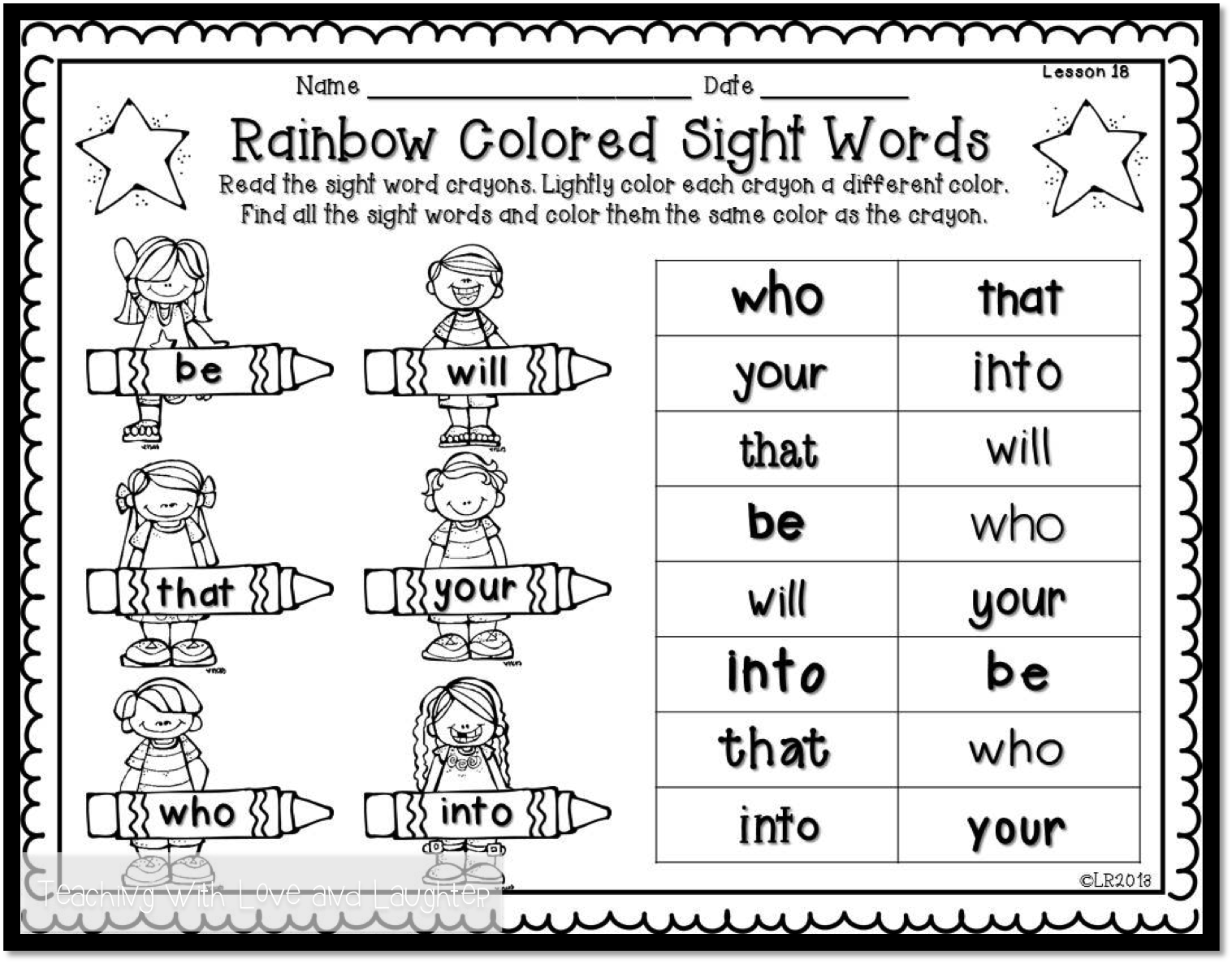 Teaching With Love and Laughter: Beginning Sounds and Sight Words