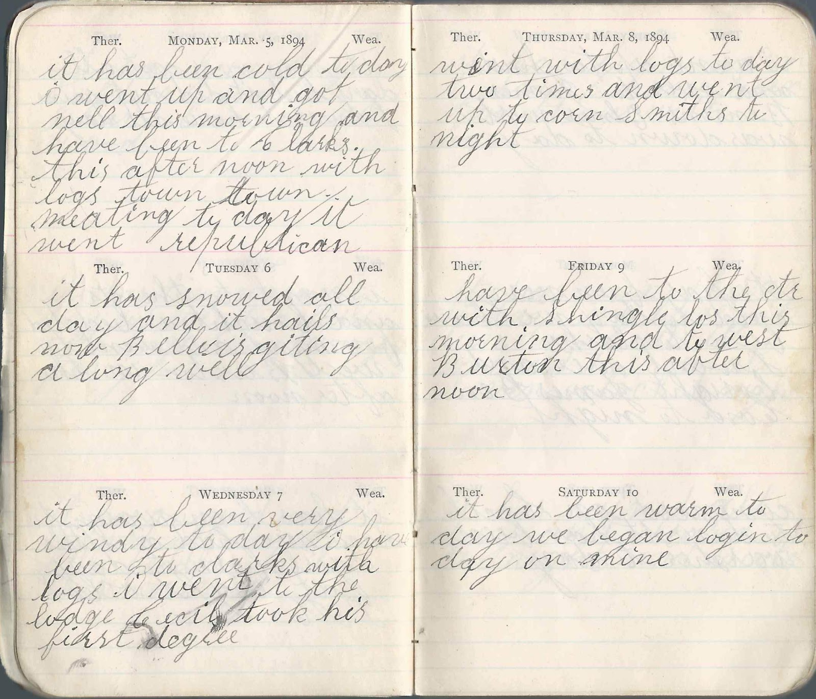 Heirlooms Reunited: March Entries in the 1900 Diary of John Foss ...