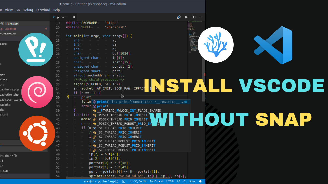 Install VSCodium/VSCode On Ubuntu, Debian Without Snap