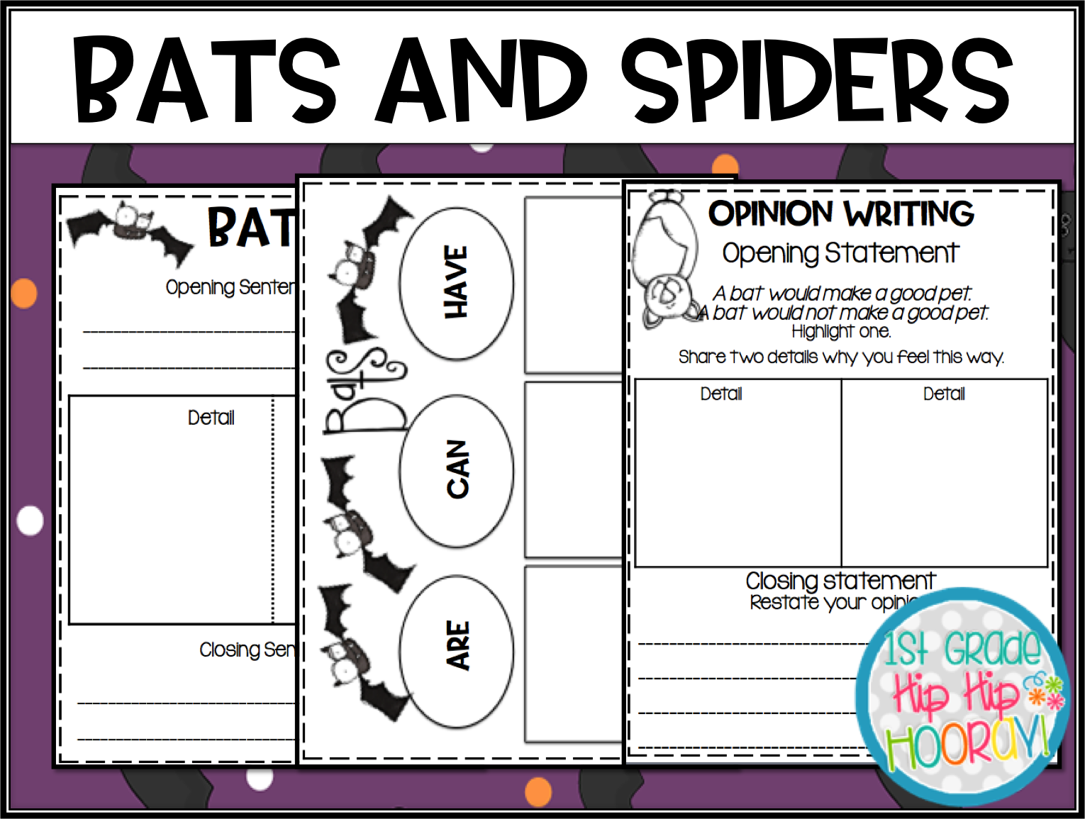 1st Grade Hip Hip Hooray!: Bats and Spiders...Informational Text