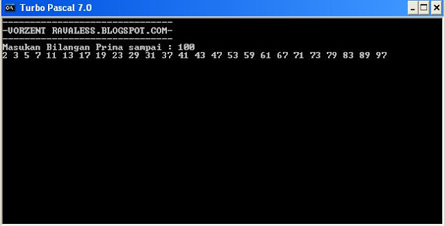 Rojear_Info.blogspot.com: MEMBUAT BILANGAN PRIMA DENGAN PASCAL